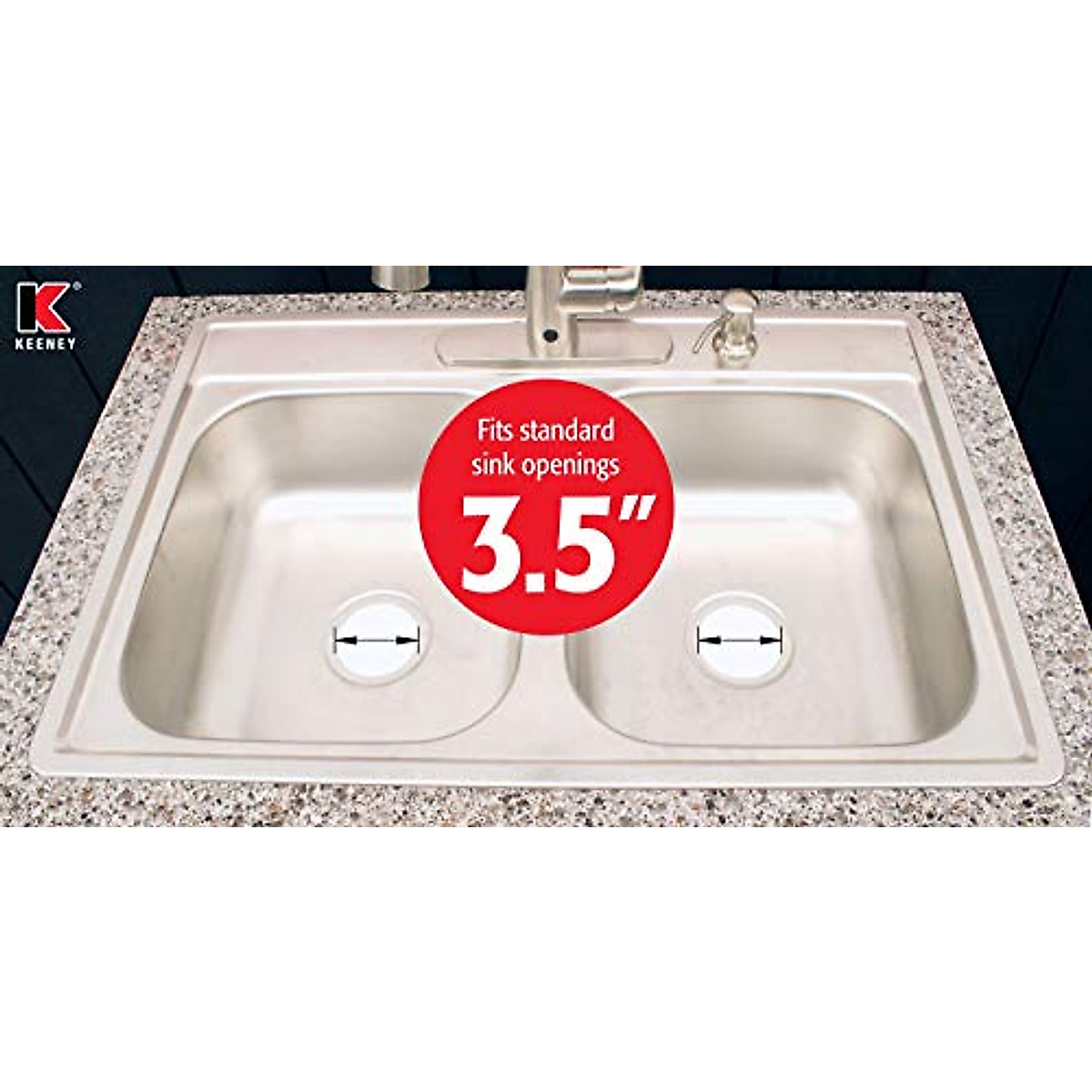 Plumb Pak PP20665 Plastic Fixed Post Style Kitchen Sink Strainer, Stainless Steel