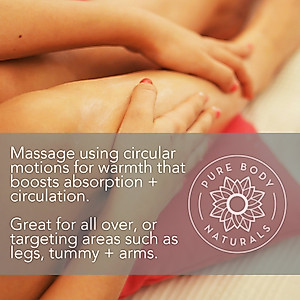 Pure Body Naturals Anti Cellulite Massage Oil, 8 fl oz | 100% Natural Cellulite Remover Oil for Thighs and Butt Firming | Chemical Free Body Oil for Skin Tightening and to Reduce Stretch Marks