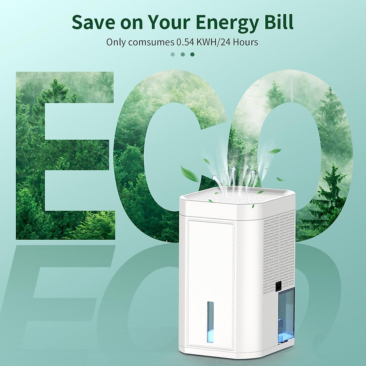 Dehumidifier, Dehumidifiers for Bedroom (40 OZ), Small Dehumidifiers,2400 Cubic Feet (100-500 sq ft), Quiet 30DB,Sleep Mode Auto-Off RGB Light for Bathroom, Cloakroom, RV, Basement