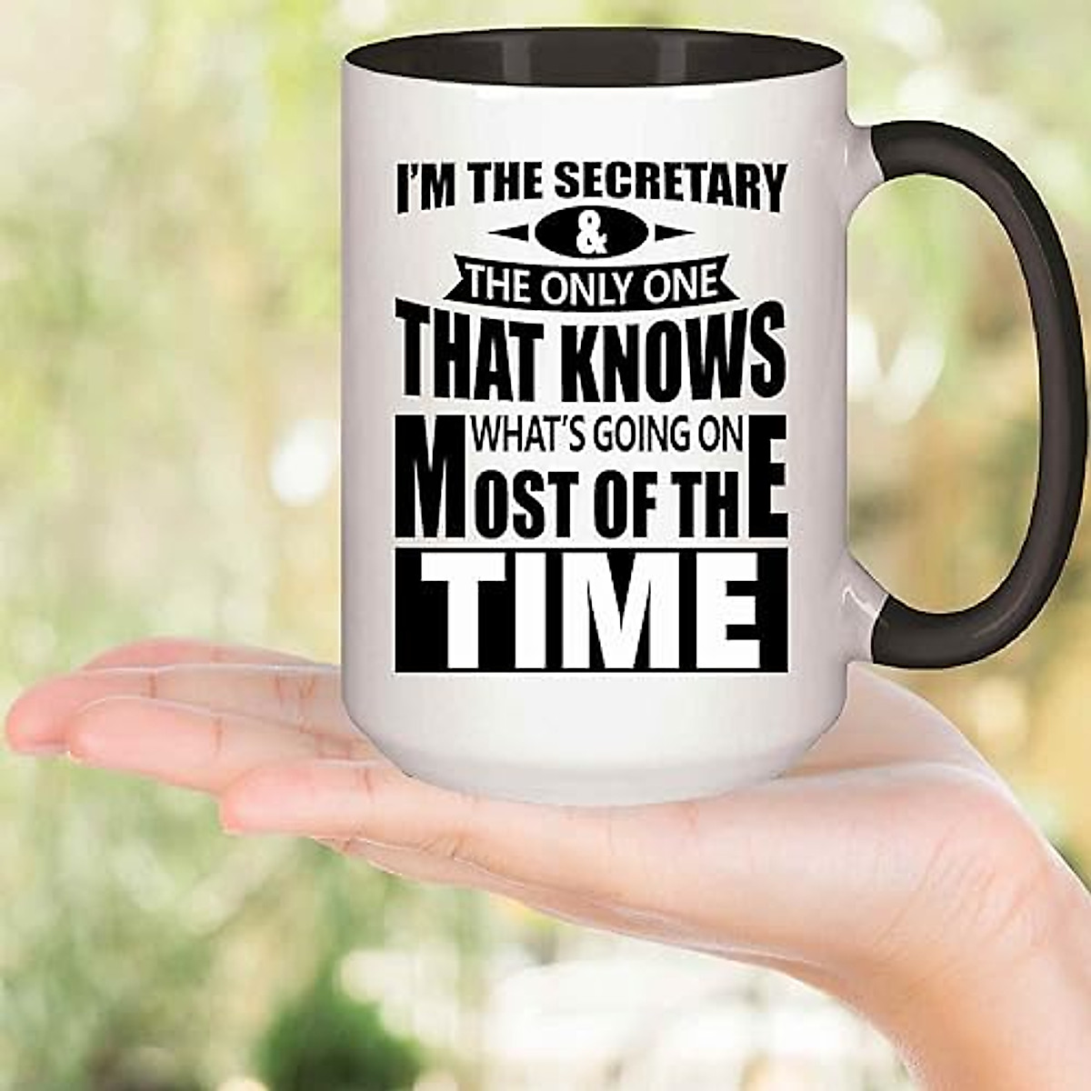 Humorous Gift Secretaries - Secretary's Day Gift For Sister - Funny Design Showing What's Going On - 11oz 15oz Inner Color Accent Mug