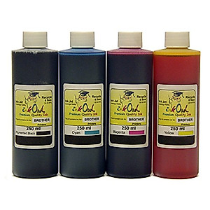 InkOwl Bulk Ink Replacement for Brother Printers (250mL, 4-Pack)