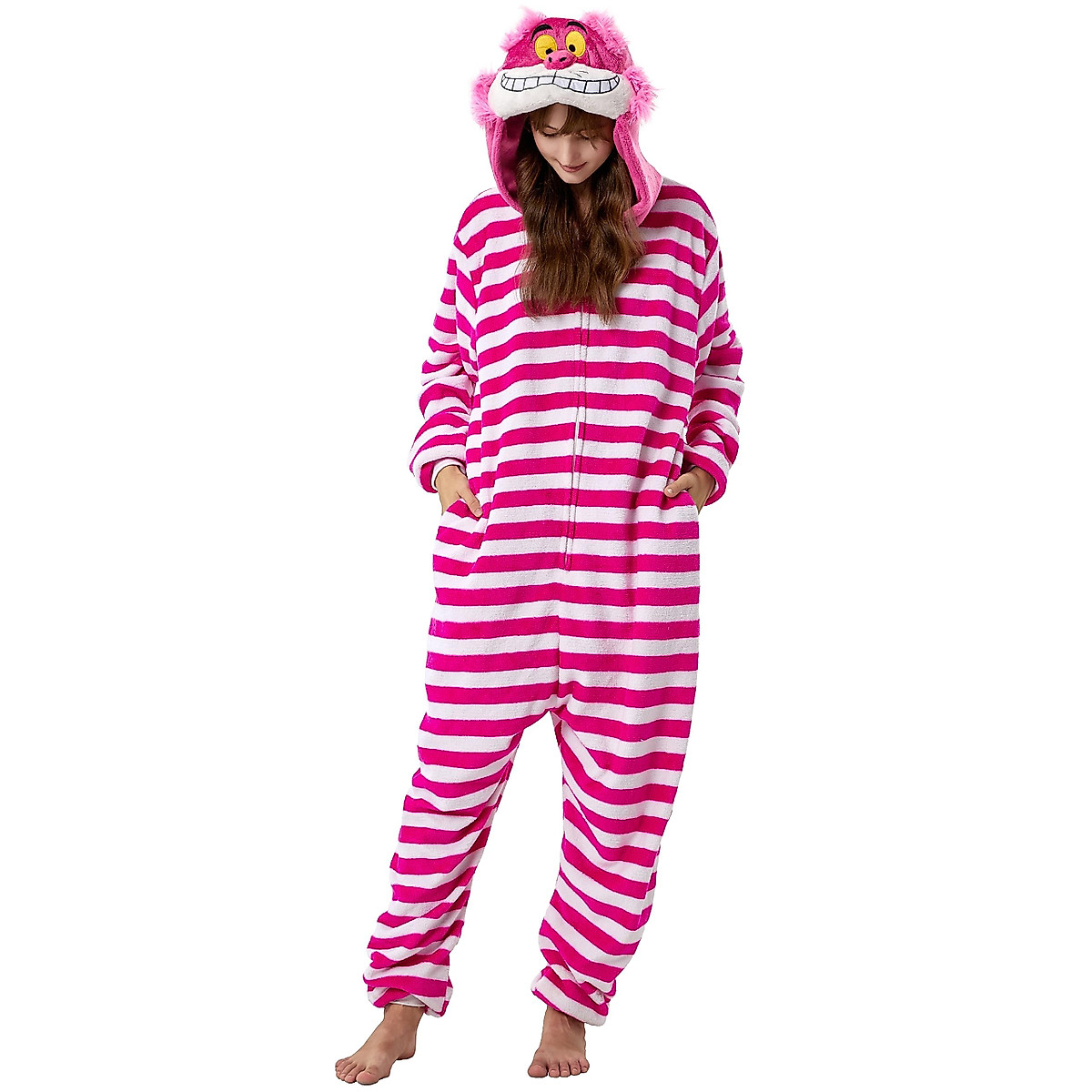 QSTYLE Adult Animal Onesie Halloween Costume,One Piece Cosplay Suit for Women and Men