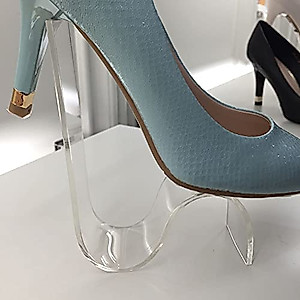 esowemsn 2pcs Clear S-Shaped Acrylic Shoe Display Stand Shoe Risers High Heels Display Risers Supports Shoe Store Shop Rack for Sandal, Casual Shoes, High Heels, Sports Shoes