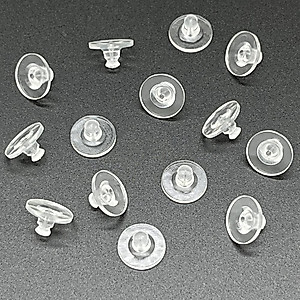 Bullet Clutch Earring Backs with Pad,150Pcs Clear Rubber Earring Backs Silicone Earring Backs with Pad