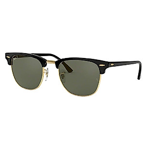 Ray Ban RB3016 901/58 Clubmaster Black / Crystal Green Polarized Lens 49mm