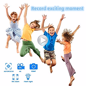 COSMER Kids DSLR Camera,Digital Video Camera for Kids with Rotable Zoom Lens,Best Christmas Birthday Gifts for 4 5 6 7 8 9 10 11Years Old Boys Girls,with 64G SD Card