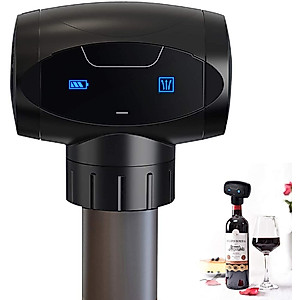 KAVYDENS Electric Wine Stoppers, Best Gift for Wine Lover, Automatic Wine Vacuum Pump with Stoppers Silicone, Reusable Wine Bottle Stoppers Cork Saver Plug & Sealer