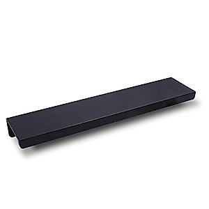 8-Pack Cabinets Drawers Edge Pulls - 6" Overall Length, Black, Concealed Tab Pulls for Kitchen Garage Cabinet Drawers, PW5018B128