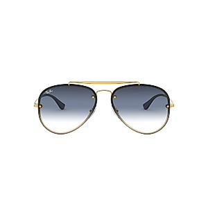 Ray-Ban RB3584N Blaze Aviator Sunglasses, Demi Gloss Gold/Clear/Blue/Grey Gradient, 61 mm