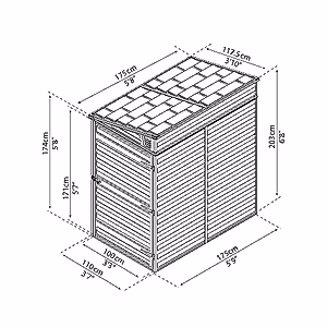 Palram - Canopia Skylight 4' x 6' Lean-to Shed - Gray