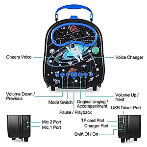 Kids Karaoke Machine for Boys Girls with 2 Microphone Portable Toddlers Singing Speaker Children Karaoke Toys with Voice Changer,Gifts for Birthday Holiday Christmas