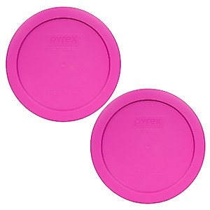 Pyrex 7201-PC 4-Cup Pink Round Plastic Food Storage Lid, Made in USA - 2 Pack