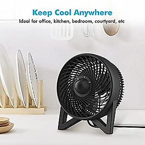Dr. Prepare Quiet Desk fan, 8 Inch Powerful Table Fan, Small Bedside Fan with 2 Speeds, Portable Personal Cooling Fan for Bedroom Sleeping Tabletop Office Home Kitchen Camping, Black