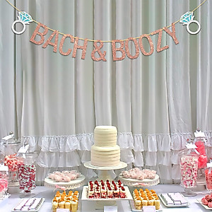 Deloklte Bach & Boozy Banner - Bridal Shower, Bachelorette Party Decorations Banner - Bach Party Decorations, Bachelorette Party Supplies, Rose Gold