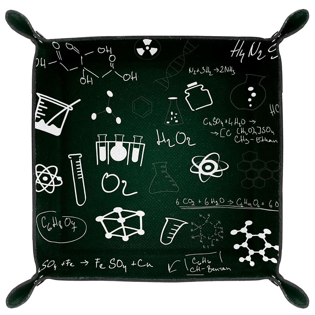 Leather Tray Valet Tray Bedside Organizer Desk Storage Plate Catchall School Lesson Blackboard