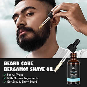 Bath Gift Set 14Pcs Beard Grooming, Bath & Body Spa Kit w/Beard Oil, Beard Balm, Beard Brush, Beard Comb, Beard Scissors, Storage Bag, Beard Growth Care for Men, Dad, Husband