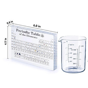 Periodic Table with Real Elements Inside, 6.7" Suitable Size for Reading and Holding, Clear Acrylic Periodic Table with Elements Samples