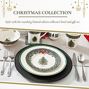 Spode Christmas Tree 8" Porcelain Dinner Plate, 2024 Annual Collector Plate - Holiday Dinnerware & Decorative Plate, Winter Serving for All Parties & Occasions - For Casserole, Appetizers, Brisket