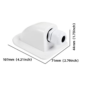 Solar Cable Entry Gland Waterproof Single Cable Entry Housing for Solar Panels of RV,Caravan,Roofs,Camperman and Marine,2PCS White