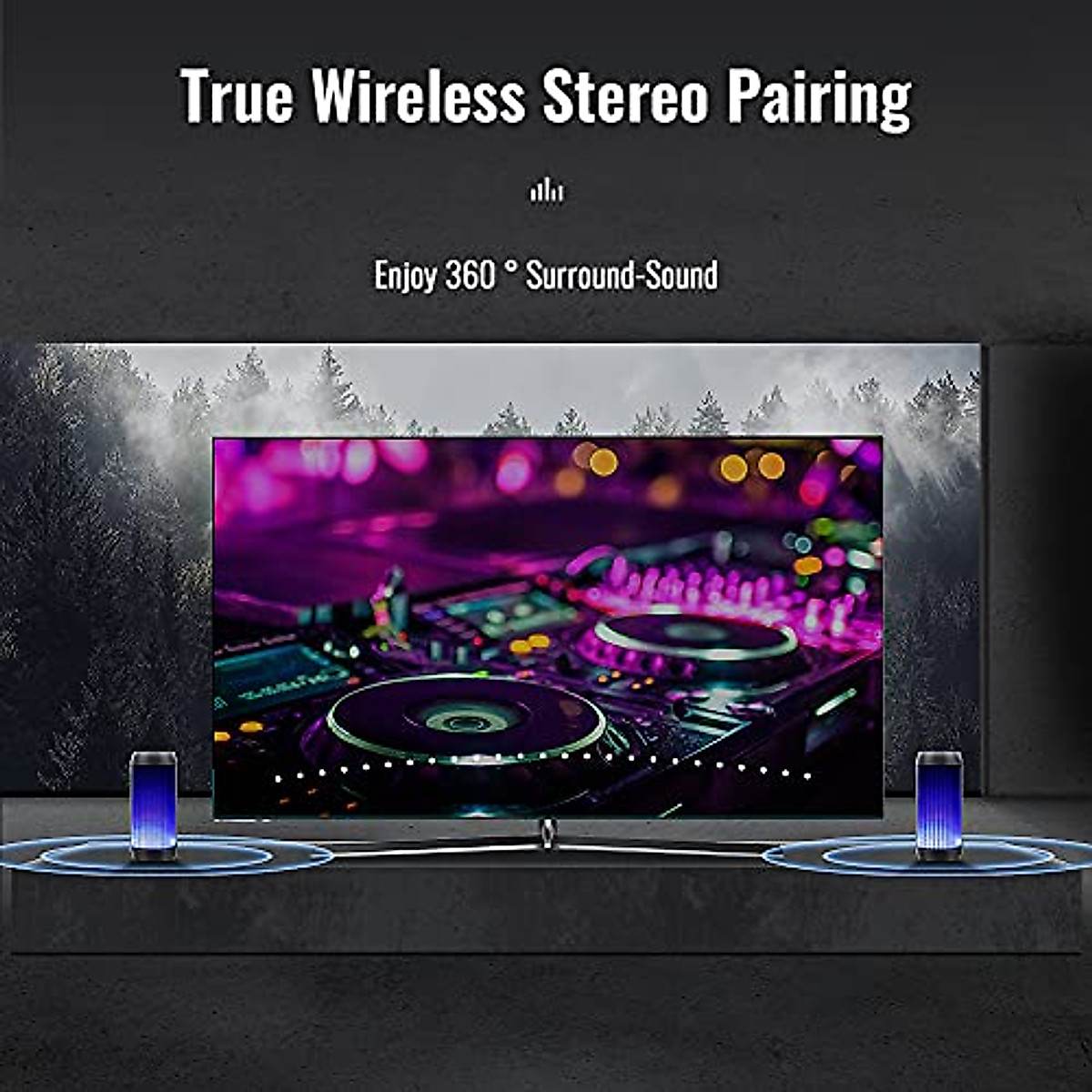 ELEHOT Direct Bluetooth Speakers Portable Wireless Speaker with True Wireless Stereo and Dual Pairing Stereo Loud Volume Color Change Mode (Blue)