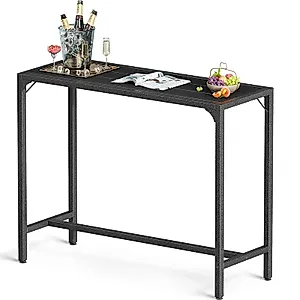 ODK 39 Inch Outdoor Bar Table, Hot Tub Table, Patio Counter Bar Height Table with Weather Resistant Waterproof Top for Garden, Yard, Balcony, Poolside, Indoor (Black)