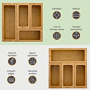 Bamboo Ziplock Bag Storage Organizer for Drawer - Food Storage Bag Organizer Kitchen Drawer - Sandwich Ziploc Bag Organizer - Suitable for Gallon, Quart, Snack and Sandwich Baggie Organizer