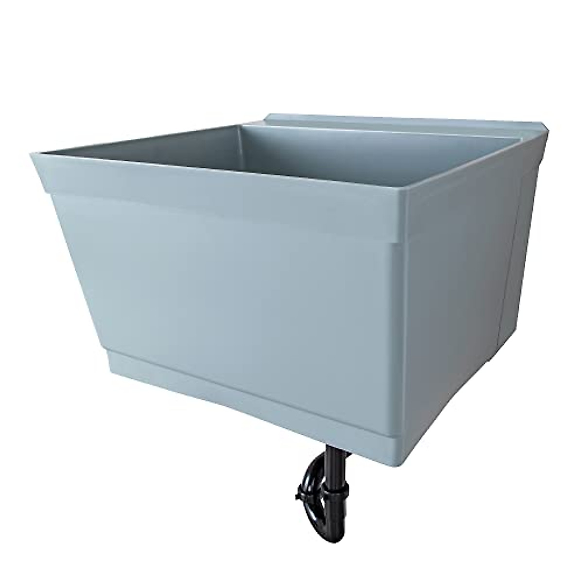 JS Jackson Supplies Tehila Grey Wall-Mounted Utility Sink Tub Kit, Wall-Mounted Utility Tub with Wall Bracket, Floating Utility Sink for Laundry Room, Garage, Workshop, and More