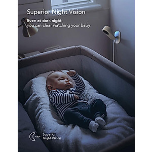 Nooie Baby Monitor, WiFi Pet Camera Indoor, Wireless IP Nanny Camera, 1080P Home Security Camera, Motion Tracking, IR Night Vision, Compatible with Alexa, Two-Way Audio