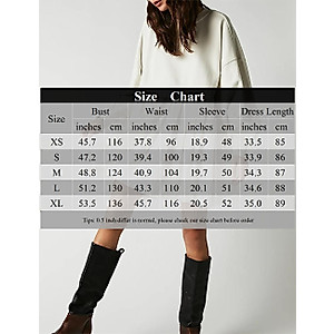 Ugerlov Womens Oversized Sweatshirt Dress Long Sleeve Crewneck Pullover Tops Relaxed Fit Sweatshirts Flowy Mini Short Dress, Army Green M