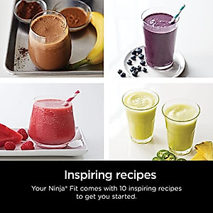 Ninja Personal Blender for Shakes, Smoothies, Food Prep, and Frozen Blending with 700-Watt Base and (2) 16-Ounce Cups with Spout Lids (QB3000SS)