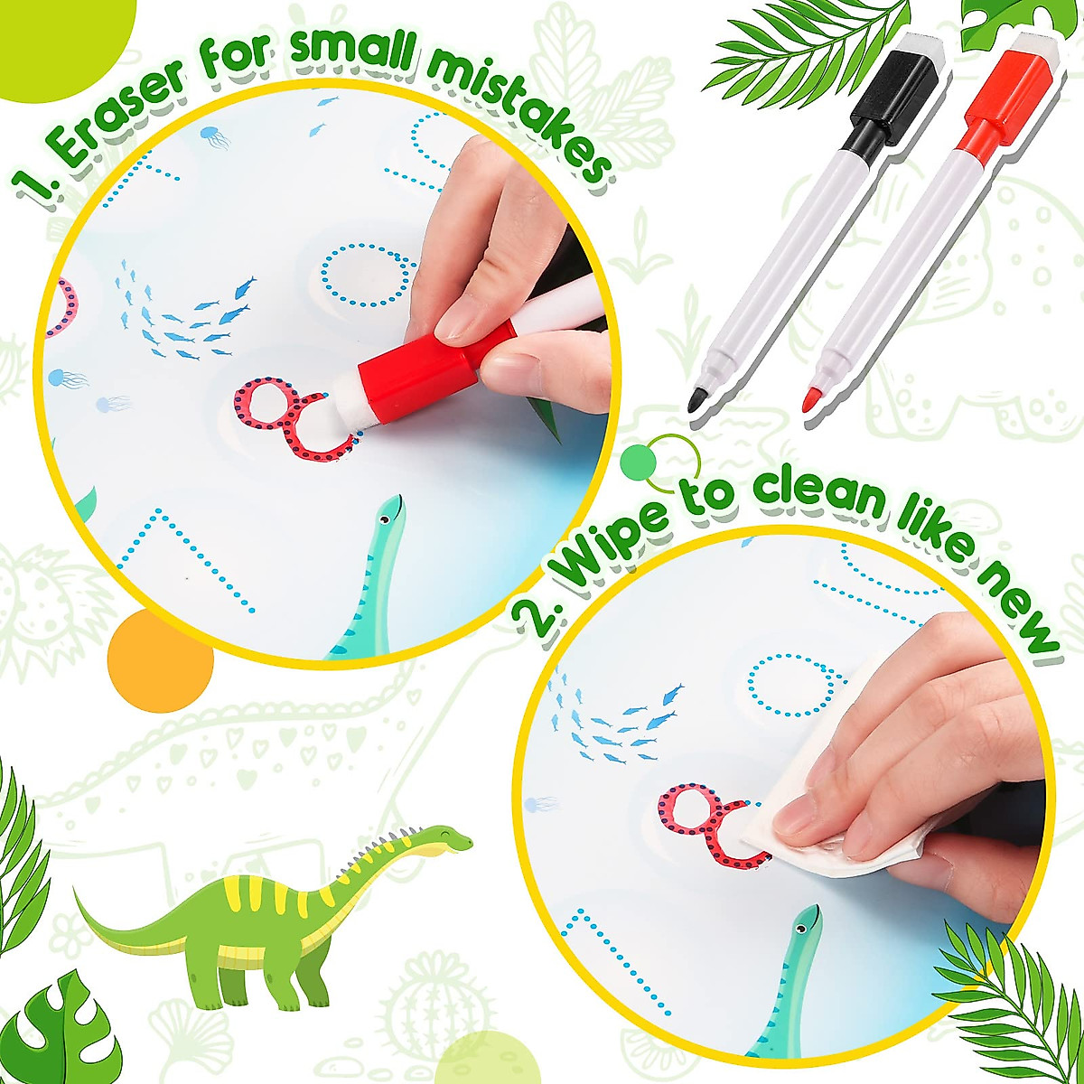 Dinosaur Toys for Kids 3-5, My Preschool Busy Book Montessori Toys for 3 4 5 6 7 Year Old Boys Girls Preschool Learning Homeschool Activities Ideal Christmas Birthday Gifts for Kids Ages 2-4 5-7