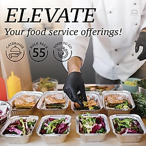 Spare Essentials 1 Lb Aluminum Pans with Lids (55 Pack) Disposable Baking Foil Containers, Takeout Food Storage, Freezer - Mini Foil Pans with Clear Lids for Restaurants & Catering - Size 5.5x4.5x1.9