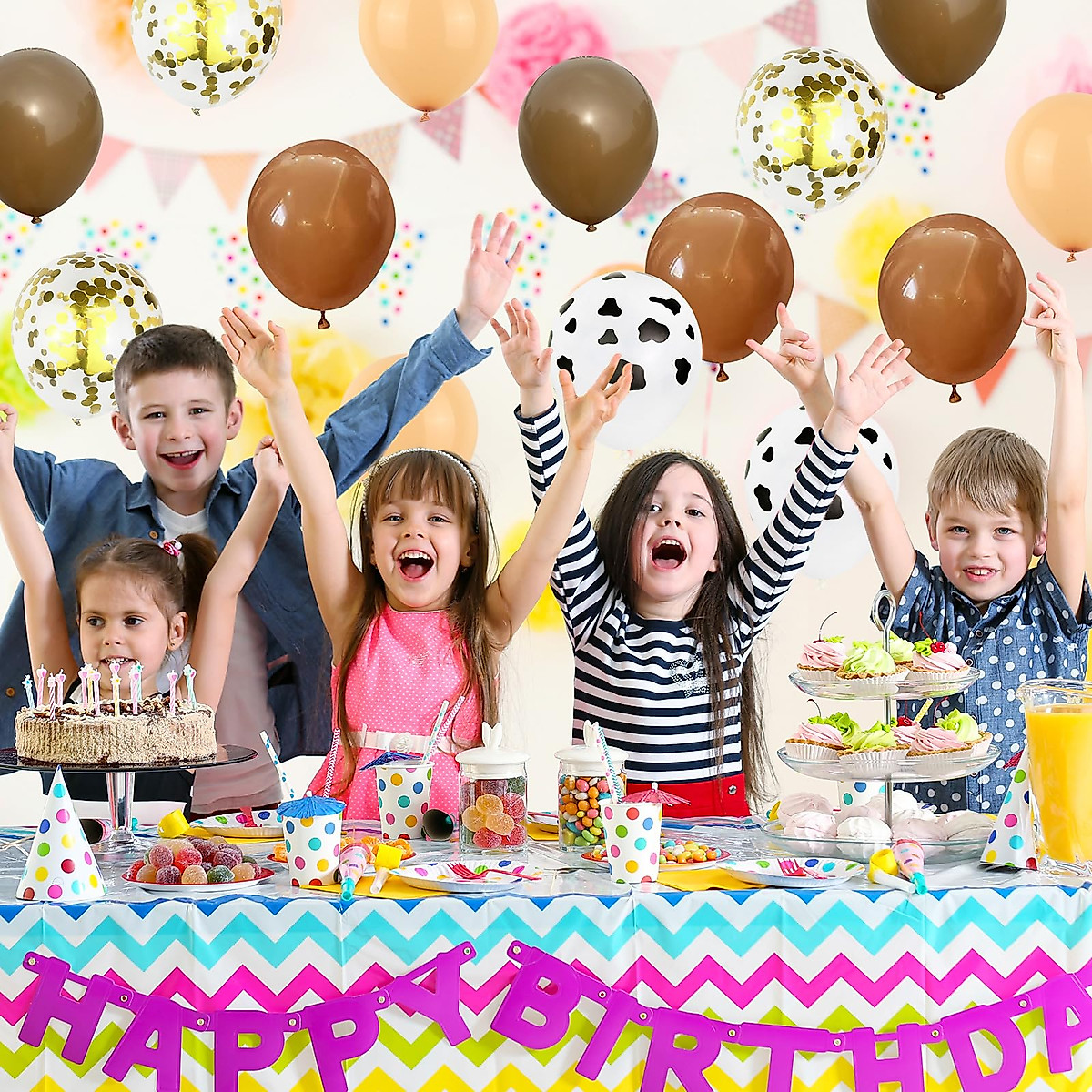 Blush Brown Balloons Cow Print Balloons Cowboy Birthday Decorations Western Farm Party 60pcs 12inch Nude Brown Helium Latex Balloons for Arch Tan Coffee Balloon Farmhouse Country Cowgirl Decor