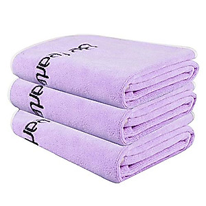 BOBOR 3-Pack 14 x 29 Inch Gym Towels for Women Sweat, Workout Sweat Towel for Men Gym, Super Absorbent, Fast Drying Fitness Exercise Towels for Sweat, Soft Microfiber (Purple 3 Pack, 14" x 29")