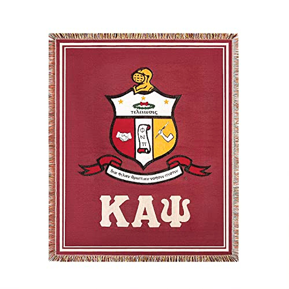 BBGREEK Kappa Alpha Psi Fraternity Paraphernalia - Woven Tapestry Throw Blanket - 51 x 63 Inches - Shield - Official Vendor