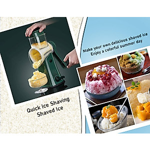 MYBAQ,Ice Crusher,Manual Ice Crusher,Manual Ice Shaver,Ice Shaver Machine for Home Use,Shaved Ice,8.97" L*4.72" W*10.83H,Suitable for Making Smoothie, Shaving Lemon Slice, Shaving Chocolate chip.