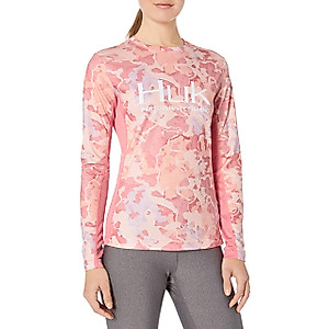 Huk Women's Icon X Camo Long Sleeve Performance Fishing Shirt, Lanier, Small