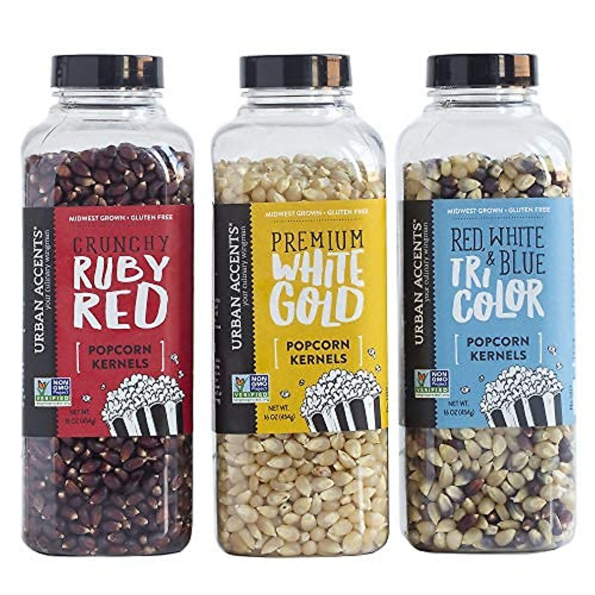 Urban Accents BLOCKBUSTER, Movie Night Popcorn Kernels Gift and Popcorn Seasoning Variety Pack (Set of 9)-3 Kernels and 6 Popcorn Seasonings