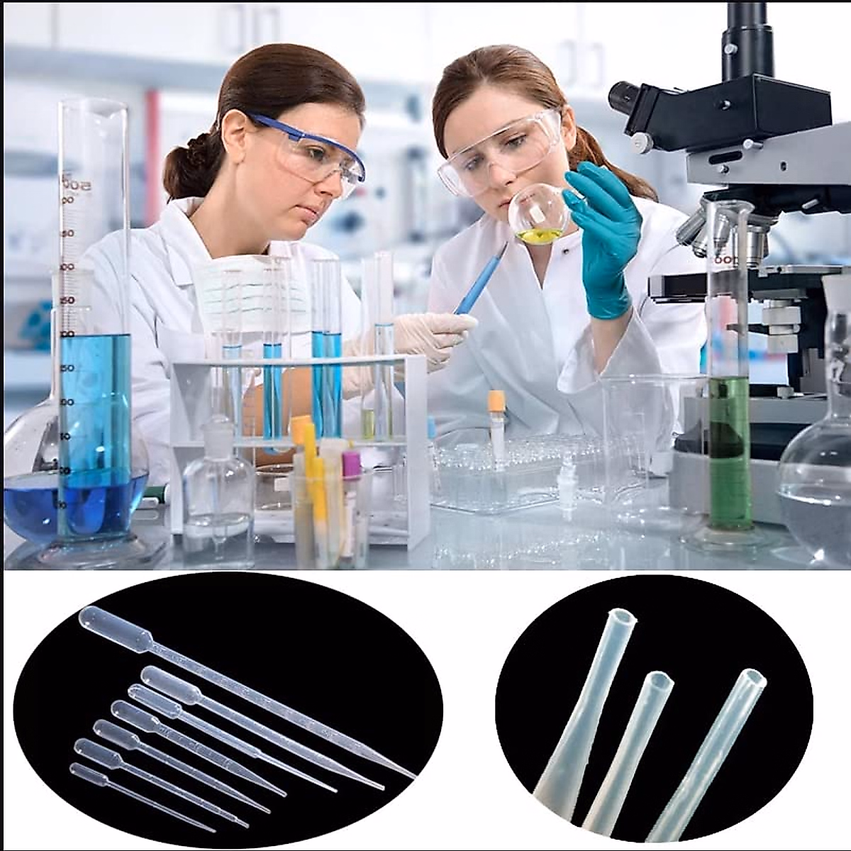 BIPEE 1ml（100pcs） Disposable Plastic Eye Dropper Transfer Pipettes Disposable Essential Oils Pipettes Calibrated Dropper Suitable for Science Laboratory, DIY Art
