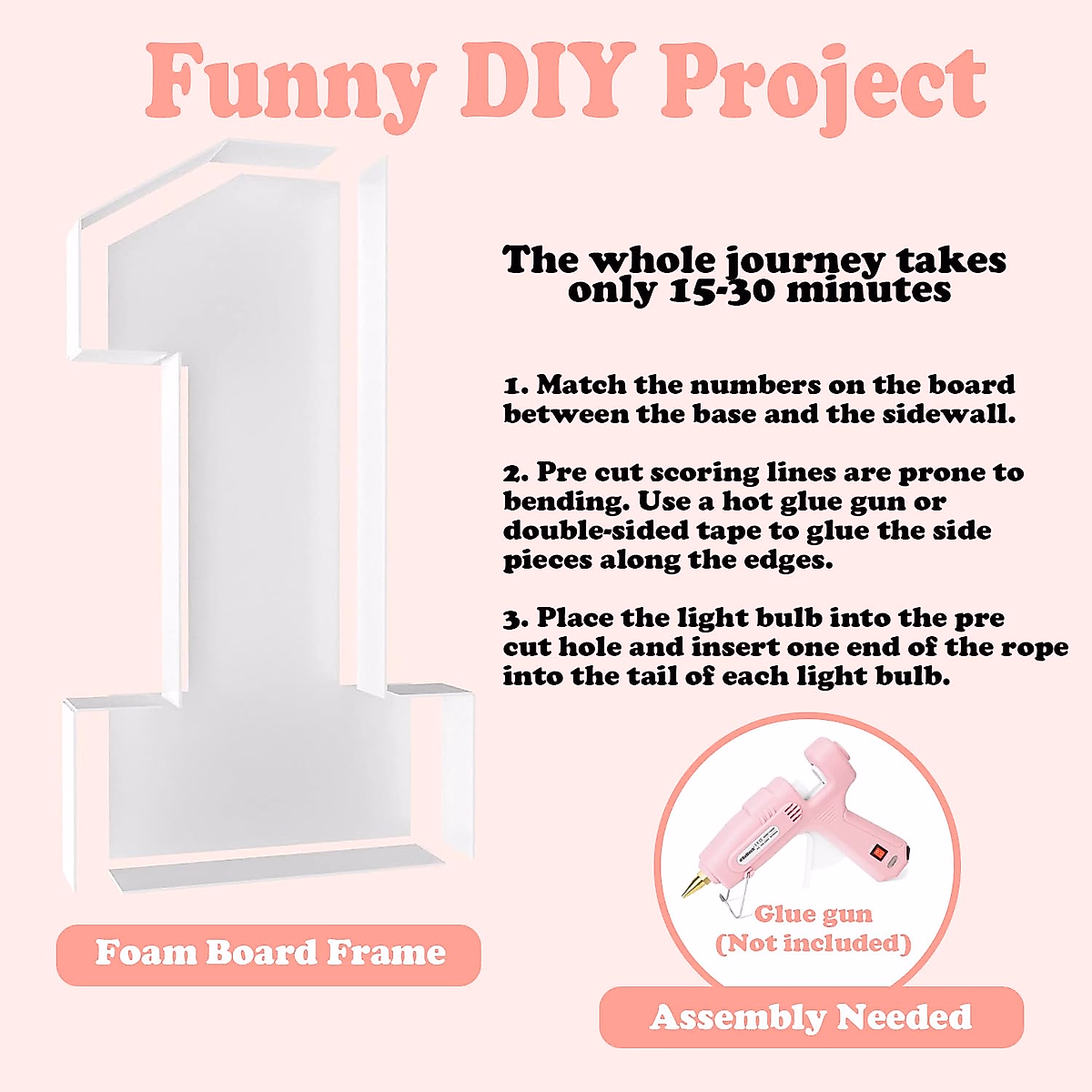 ZUOVAOV 4FT Marquee Number Lights, Large Balloon Mosaic Digital Signs, DIY Digital Kit for Birthday Party Decorations, Baby Shower Background Decorations (4FT, Number 2)