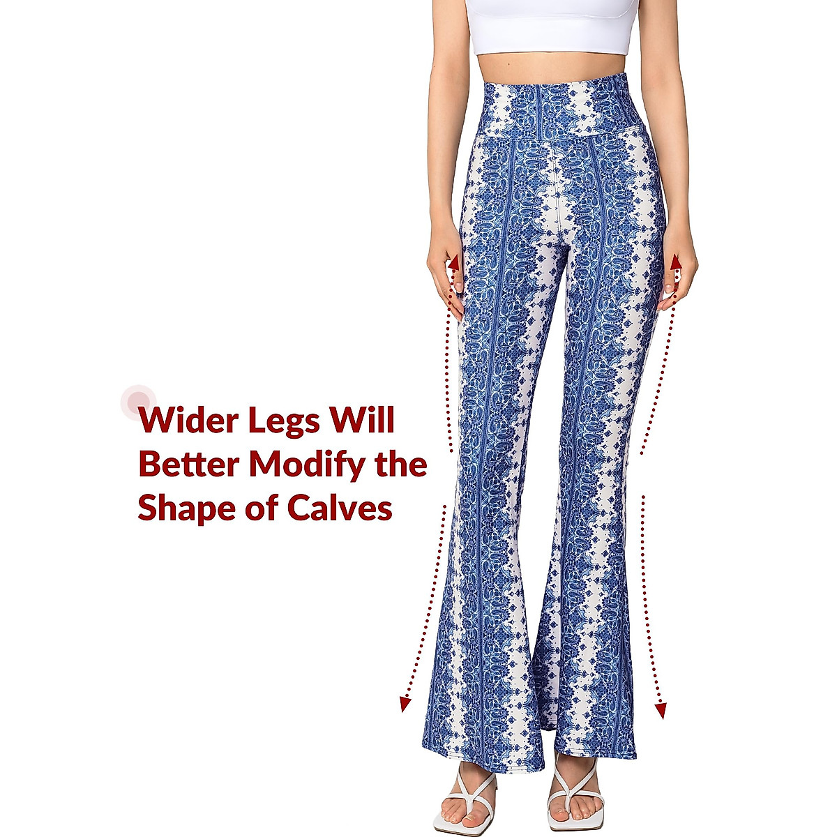 Yvette Bell Bottom Pants for Woman Lace High Waisted Flare Leggings Pants Black Sexy Disco 70s