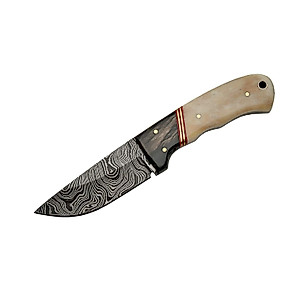 Szco Supplies Bone Damascus Hunting Knife
