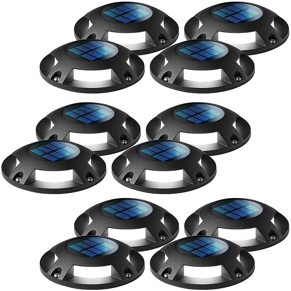 Home Zone Security Deck & Stair Solar Light Weatherproof No Wiring Black 12 Set