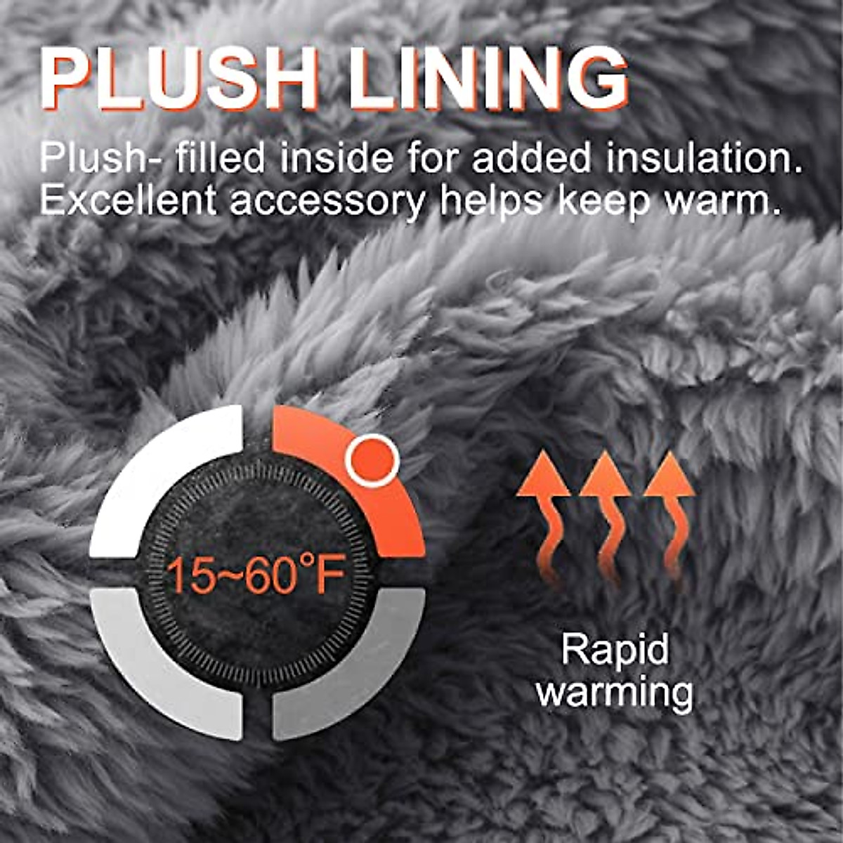 Women's Winter Gloves Warm Lining - Cozy Wool Knit Thick Gloves Mittens in 11 color (Beige+dark gray)