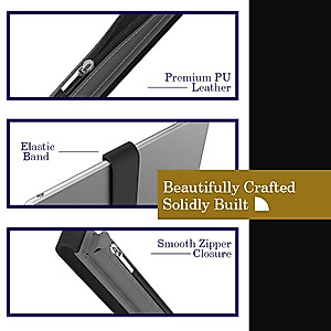 MoKo Pencil Case Fit Apple Pencil 1st/2nd, Pencil Sleeve PU Leather Zipper Pouch Cover Fit New iPad 10th Generation 2022, iPad 9th/8th/7th Gen 10.2", iPad Air 5th/4th Gen 10.9", iPad 9.7", Space Gray