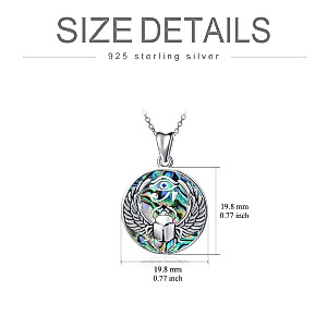PELOVNY Eye of Horus Necklace Scarab Pendant Sterling Silver Eye of Providence Horus Eye Ancient Egyptian Protection Amulet All-Seeing-Eye Necklace for Women