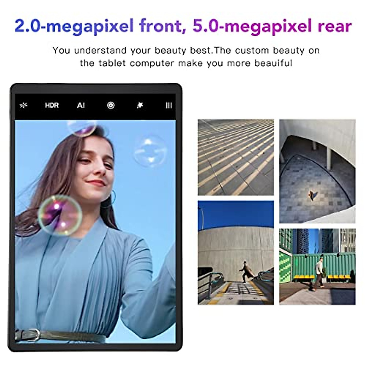 PUSOKEI 10.1in Tablet for Android 12,6GB RAM 128GB ROM,2.4G 5G Dual Band WiFi,Front 200W Rear 500W Dual Camera,1960x1080 IPS Display,MT6592 10 Core CPU,8800mAh(#2)