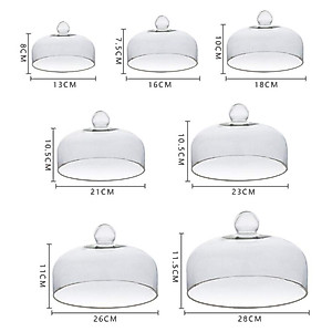 Cabilock 1pc Transparent Cloche Dome Glass Cheese Dome Dessert Cloche Cover Decorative Cake Cover Cupcake Cover Clear Desert Cloche Clear Cloche Cake Dome Cover Food Micro-wave Oven