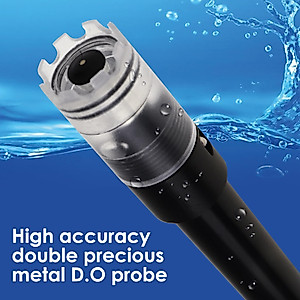Digital Rechargeable Dissolved Oxygen Meter | Precise DO Tester w/Self-Floating Probe, Long Cable, LCD & Eco-Friendly Battery | Ideal for Fish Tanks, Hydroponic & More
