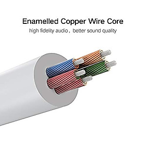 Fullbond 3.5mm 1 Male to 2 Female Ports Headphone Microphone Audio Stereo Cable Adapter Splitter Earphones Port to Speaker Adapter for Computer Silver Gray